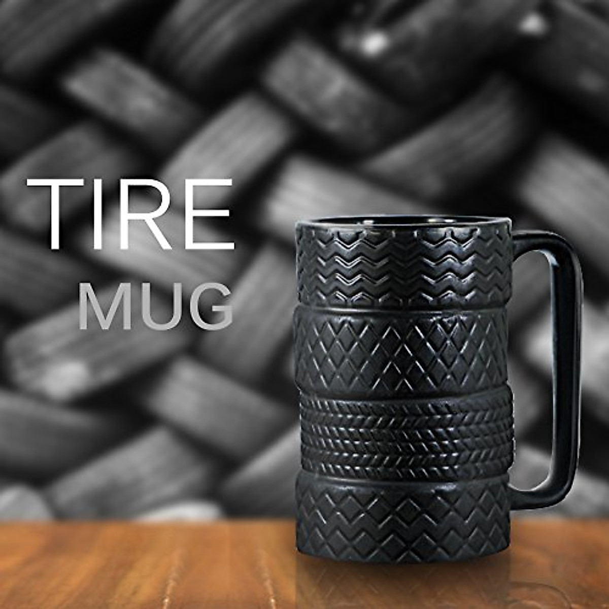 EPFamily Ceramic Tire Coffee Mug for Men Gifts from Daughter Son Novelty Tea Mug for Dad Birthday Christmas Holiday Housewarming Mechanic Gifts for Car Lovers