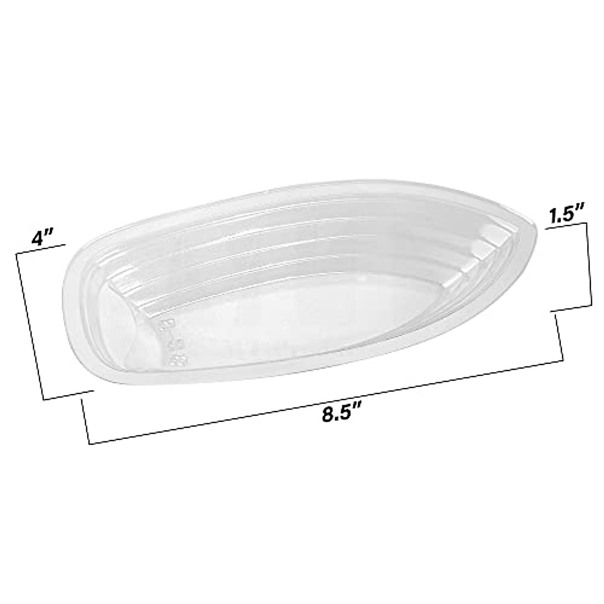 MT Products 8 oz. Clear Plastic Disposable Banana Split Boats/Perfect Size/Great Party Dish (30 Pieces) - Made in The USA