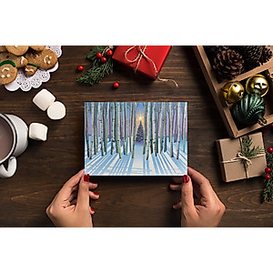 Stonehouse Collection Assorted Christmas Cards | Winter Forest Holiday Boxed Cards | USA Made | 18 Beautiful Christmas Cards & Envelopes (Forest)