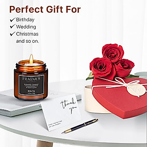 FRAGMUS Candles for Home Scented, White Tea Refreshing Scents, Natural Soy Wax Candle Jar, Stress Relief Candles Gifts for Women (3.5 OZ)