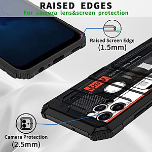 CGFGHHUY for iPhone 13 Pro Max Phone Case for iPhone 13 Pro Max Wallet Case with Credit Card Holder & Kickstand Dual Layer Hard PC Soft TPU Case for iPhone 13 Pro Max 6.7 inch - Audio Cassette Tape