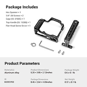 SmallRig Cage Kit for Canon M50 and M5 with Top Handle KCCC2703B