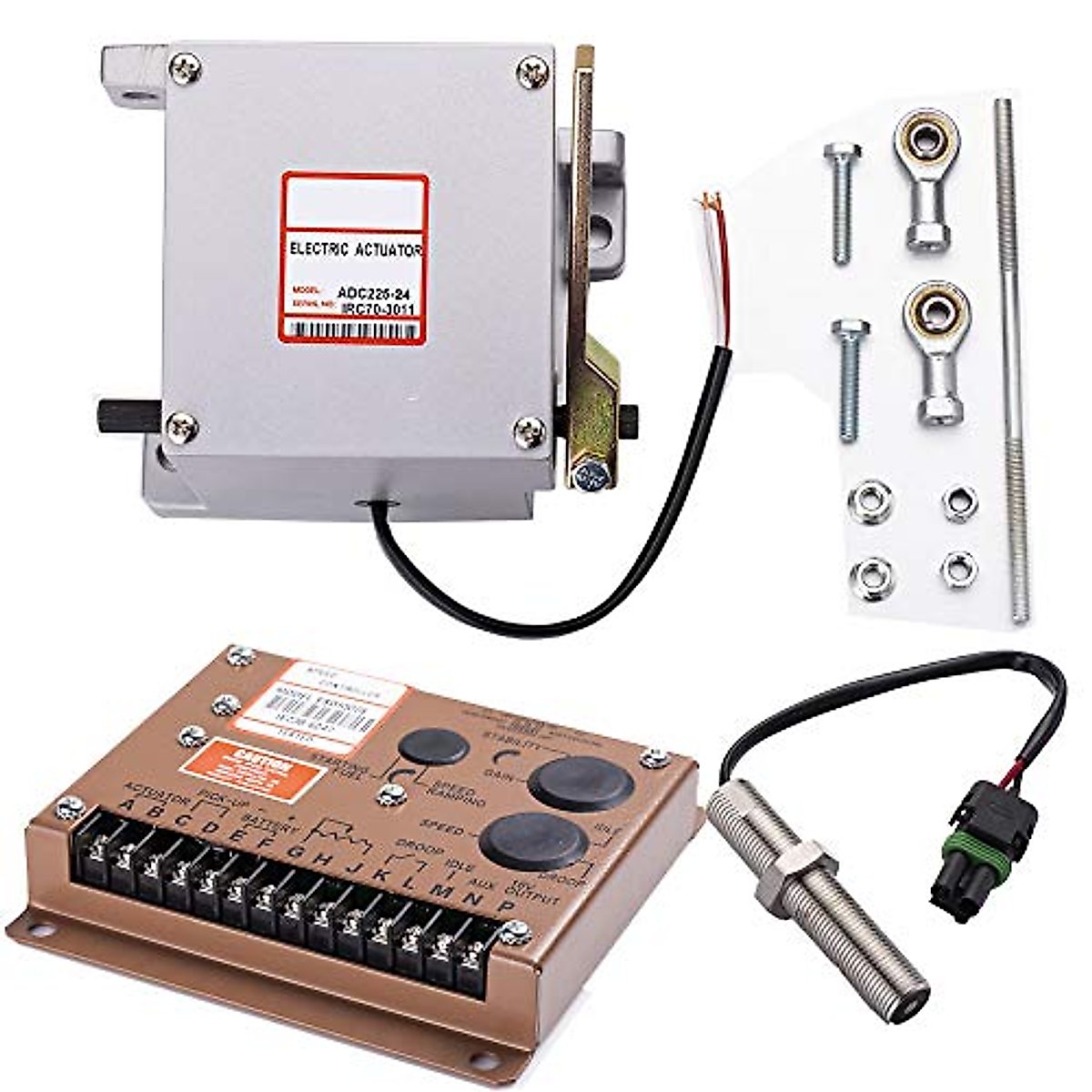 Knowtek ADC225-24V Actuator + Governor ESD5500E + Magnetic Pickup Sensor MPU 3034572 for Generator 1 Set Engine Actuator ADC225-24