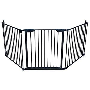 Cardinal Gates EX100 XpandaGate Expandable Baby Gate - Extra Wide Dog Gate - Adjustable Safety Gate for Kids & Pets - 30 to 90 Inches Wide - Black