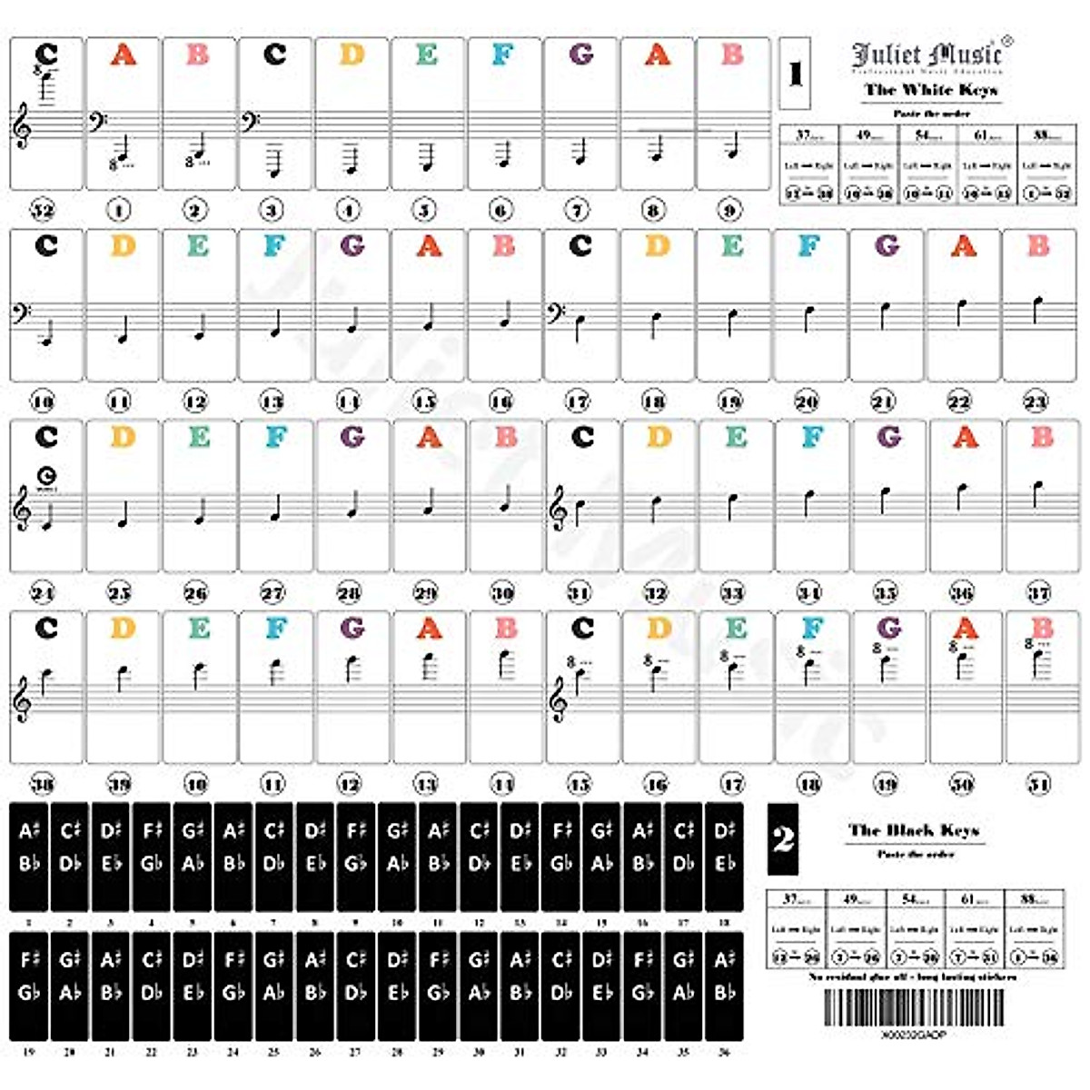 Bastien Piano Basics Level 3 Learning Set By Bastien - Lesson, Theory, Performance, Technique & Artistry Books & Juliet Music Piano Keys 88/61/54/49 Full Set Removable Sticker 3
