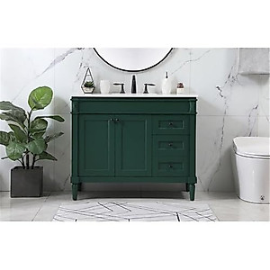 Elegant Decor Indoor Modern Under Sink Bathroom Fixtures Storage Organizer Cabinet 42 inch Single Bathroom Vanity - Green