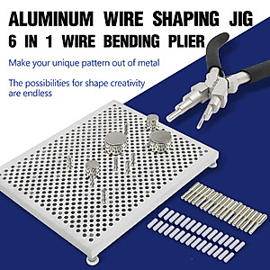 INDIVSHOW Second Generation Wire Beading Jig Kit with 6 in 1 Wire Bending Plier and Metal Pegs,Tools for Bracelet Earing Jewelry Design Making