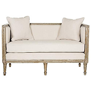 Safavieh Home Collection Leandra French Country Settee, Beige/Rustic Oak
