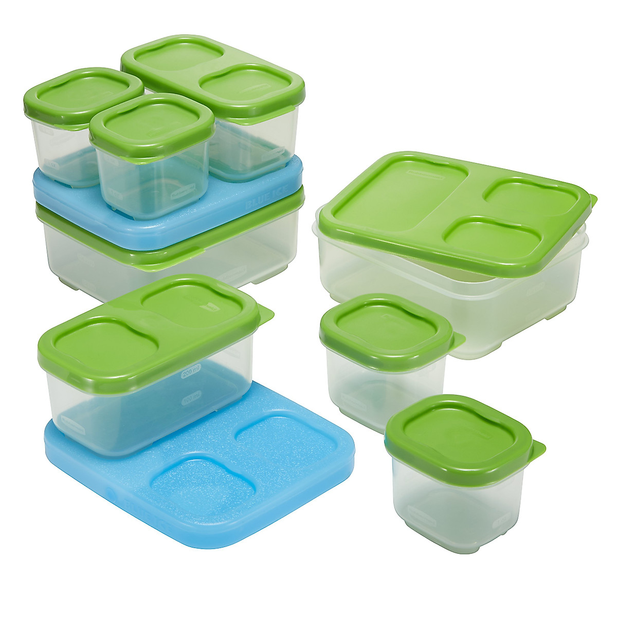 Rubbermaid LunchBlox Side Container, Green, Pack of 2