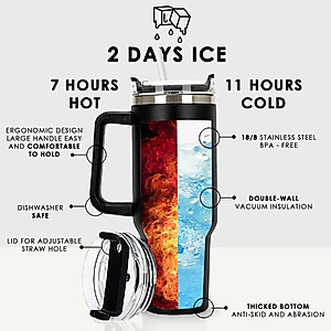 LifGif Hairdresser Heart Personalized Tumbler 40 oz Laser Engraved, Insulated Cup with Handle, Lid and Straw, Custom Tumbler Hair Stylist Graduation Gift for Women Friend Stainless Steel Coffee Cup