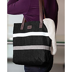 Aleah Wear Shoulder Tote Bag Purse Top Handle Satchel Handbag For Women Work School Travel Business Shopping Casual (Black) Upgraded