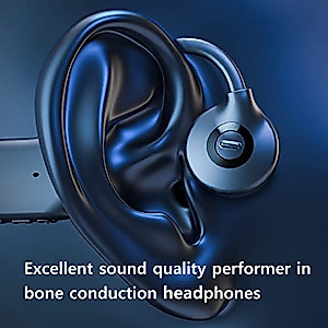 Haourlife Bone Conduction Headphones Bluetooth 5.3 Wireless Open Ear Headphones with 32G Memory Mp3 Player Earphones Built-in Mic Sweat Resistant Headset for Workout Sport Running Cycling