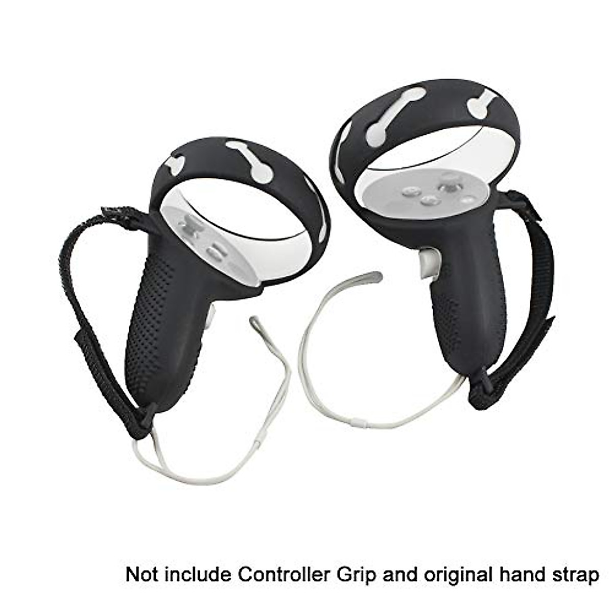 Kakalote Compatible for O culus Quest 2 Touch Controller Full Grip Cover, Slip Proof and Fall Proof Protective Silicone Sleeve with Hand Strap for Quest 2 Headset
