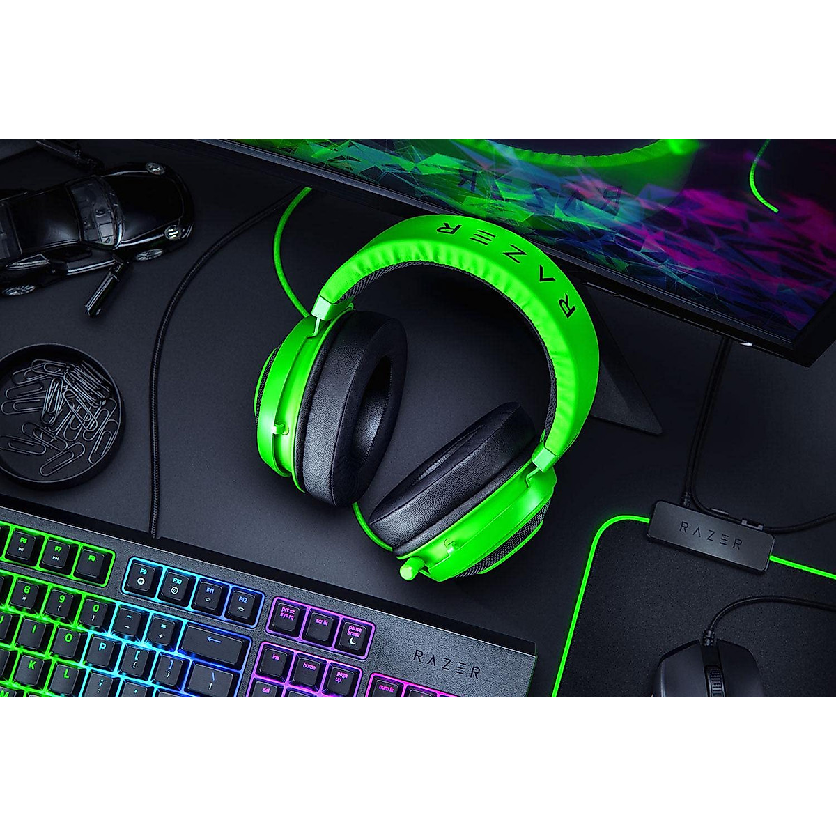 Razer Kraken Gaming Headset: Lightweight Aluminum Frame, Retractable Noise Isolating Microphone, For PC, PS4, PS5, Switch, Xbox One, Xbox Series X & S, Mobile, 3.5 mm Audio Jack – Green