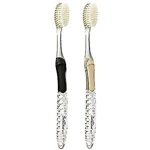 Solodent Toothbrush Soft, Silver Flossing Bristles (Pack of 2) Colors May Vary