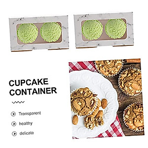 Abaodam 10pcs Box Cake Box Cupcake Carrying Case Cupcake Takeout Container Cupcake Container Bakery Cupcake Holder Cookie Carrier with Lid Cake Containers Paper White Suitcase Egg Tart