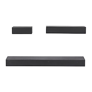 CosmoLiving by Cosmopolitan Wood 3 Shelves Wall Shelf, Set of 3 24", 12", 6"W, Black