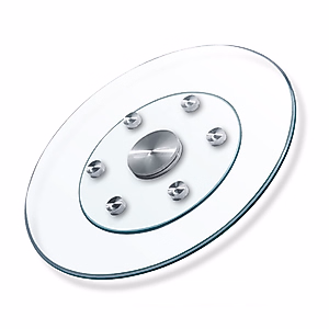 Glass Lazy Susan Turntable, Transparent Tempered Glass Round Turntable, Large Tabletop Rotating Serving Tray for Dining Table 70cm