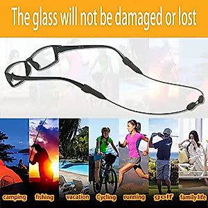 CAIGAIC Glasses Strap 5 Pcs, No Tail Anti-Slip Adjustable Sports Sunglasses Strap Eyeglasses Strap for Men Women