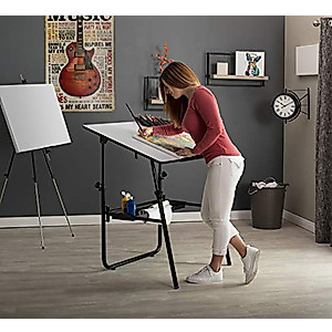 SD Studio Designs Ultima, Foldable Crafting Desk Top Angle and Height Adjustable Drafting Table, 42" W X 30" D, Black/White