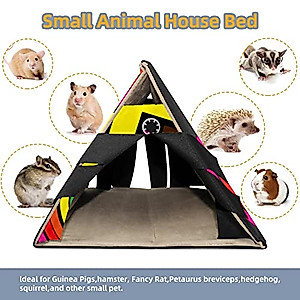 RATGDN Small Pet Hideout Retro Audio Cassette Tapes Rainbow Hamster House Guinea Pig Playhouse for Dwarf Rabbits Hedgehogs Chinchillas