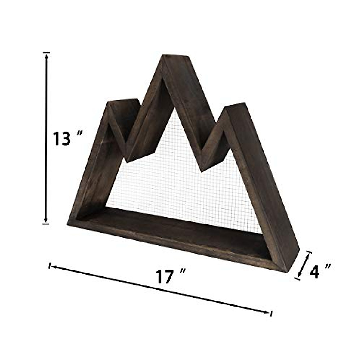 Mkono Mountain Shelf, Floating Wall Shelf Rustic Wood Display Shelving for Crystal,Photo,Plants, Woodland Nursery Decor, Modern Geometric Wall Art Home Decor for Bedroom,Living Room, Office