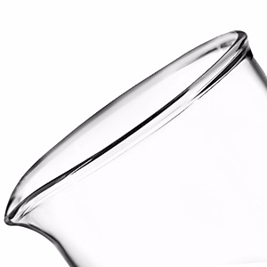 EISCO Beaker, 150ml - Griffin Style, Low Form with Spout - White, 25ml Graduations - Borosilicate 3.3 Glass
