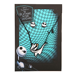Disney The Nightmare Before Christmas Womens Necklace and Earrings Set - Zero and Jack Jewelry Set - Jewelry Sets for Women