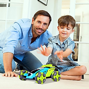 Contixo 2.4GHz Remote Control Car with 360° Rotating, Blue Smoke, One-Key Demonstration, One-Key Programming, Realistic Sounds & Lights, High Performance RC Car for Boys and Girls (SC4)