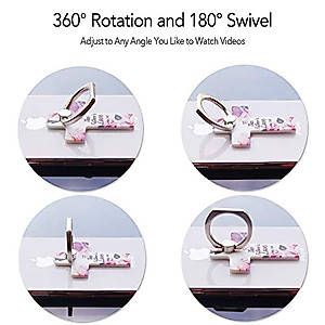 The Cross Cell Phone Ring Universal 360 Degree Rotation and Swivel Head Finger Grip Phone Holder Design with Bible Words (Pink)