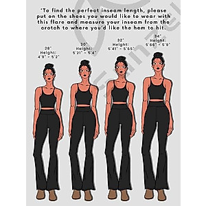 Sunzel Flare Leggings, Crossover Yoga Pants with Tummy Control, High Waisted and Wide Leg, No Front Seam Black Large 30" Inseam