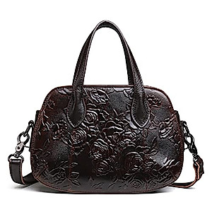 Crossbody Bag for Women Genuine Leather Top Handle Tote Purses Vintage Satchels Handbag (8899)