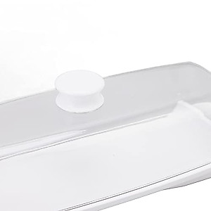 Plastic Butter Dish with Lid for Countertop, Butter Container with Knife for Butter Storage, Butter Holder for Refrigerators, Butter Mold(Transparent)