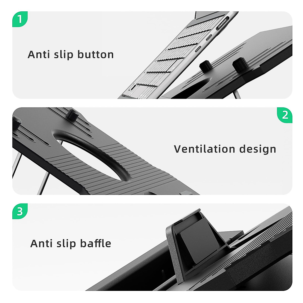 OImaster Laptop Stand Phone Stand Extended Laptops Riser Elevator 3 Height Adjustable Up to 10 Inches Rotatable Base for Desk Suit for Laptop Tablet 10 to 17 Inches