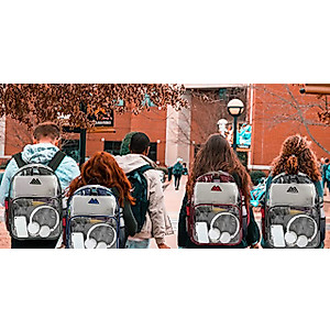 Summit Ridge Waterproof Clear Backpack with Water Bottle Holder Stadium Approved Heavy Duty Clear Backpack Quality See Through Bag (Red)