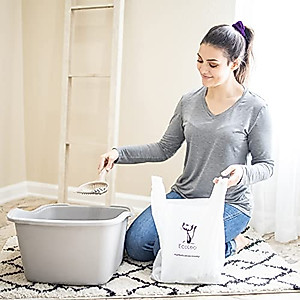 Cat Litter Waste Poop Bags - X-Large, Compostable, Plastic-free, Thick, Leak Proof, Pet/Dog Poo Bags with Easy-Tie Handles,10.5 x 18.5 inch, White, EcoLeo