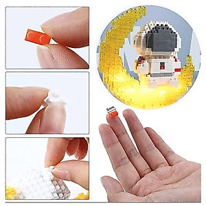 Astronaut Mini Building Sets for Adults, Micro Blocks Cool Small Toys with Led Lighting Kit, Easter Day Coolest Gifts for Teen 12+ Boys Girls to Build - Compatible with Nano(388 PCS)