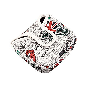 PLUSKER Golf Club Square Heel Shafted Mallet Putter Cover Magnetic Closure Red Creative UK Flag Pattern Putters Headcover