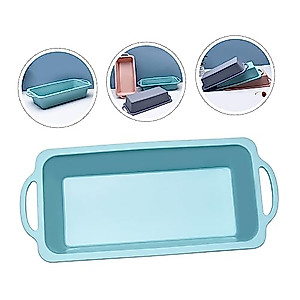 Cabilock 1pc Cake Mold Pizza Tray for Oven Square Silicone Mold French Bread Loaf Muffin Pan Nonstick Broiler Pan for Oven Silicone Toast Loaf Pan Baking Mold for Home Durable Cake Mold Pie