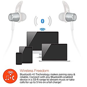 HyperGear MagBuds Wireless Stereo Sound Earphones. Sweatproof with Hands-free Microphone & Maximum Noise Isolation For Any Bluetooth Enabled Device