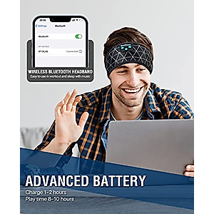 ASMRBAND Sleep Headphones Sports Headband, Sleeping Headphones for Side Sleeper, Headband Headphones with Ultra-Thin HD Stereo Speakers Perfect for Sleeping,Yoga,Insomnia, Air Travel, Meditation