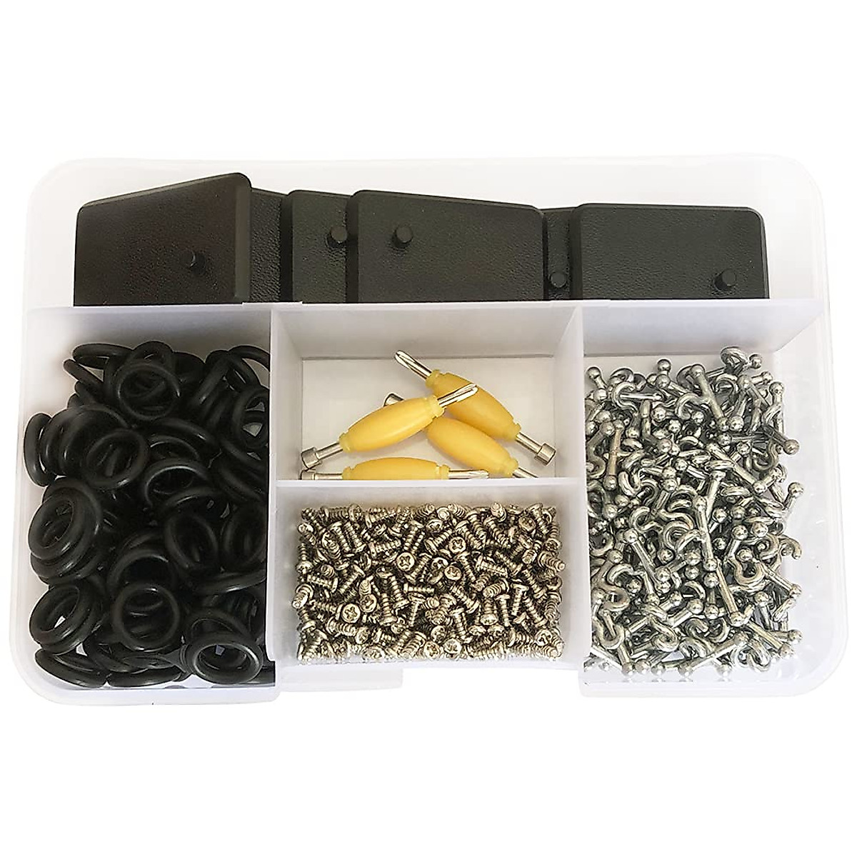 NC EBCO 100Pcs T Hooks+100Pcs O-Rings +200Pcs Screws+4Pcs Spanner+10Pcs Stand Base Repair Part Set for 3.75” G.i Joe Action Figure Replacement Accessories Repair with Case