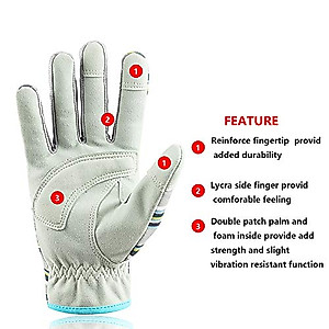 DULFINE High Performance Women Garden Gloves,Durable Synthetic Leather and Breathable Mesh Fabric for Every Beautiful Women and Her Lovely Garden.Excellent Grip (Large)
