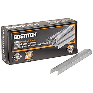 Bostitch Office B8 PowerCrown Premium Staples, 0.25 Inch Leg, Full-Strip (STCR21151/4), silver
