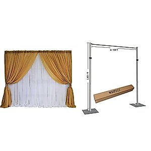 Pipe and Drape Backdrop Kit 10' x 10' for Wedding Decoration and Party Decoration by WEPDIY (Tall-10ft* 1 Cross Bar10ft)