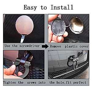 venveal Universal Car Tow Hook Front Bumper Screw-On Front Tow Hooks,Aluminum 16Mm Tow Hook for B-M W 1 3 5 Series E39 E82 E88 E90 E91E92 E93 X1 X3 X5 X6 F22 F30 F55 F66(Black)