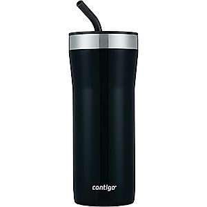 Contigo Streeterville Stainless Steel Vacuum-Insulated Tumbler with Flex Straw and Splash-Proof Slider Lid, 32 oz, Licorice