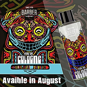 Marmara Barber - COLOMBIA Limited Edition Eau de Cologne 500ml (16.9 fl. oz.), Men's cologne glass bottle, Aftershave Cologne, gift for men - cologne barber