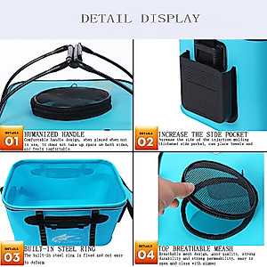 Foldable Multi-Functional Live Fish Bait Bucket - 6/8/10 Gallon, Outdoor Camping EVA Fishing Bag