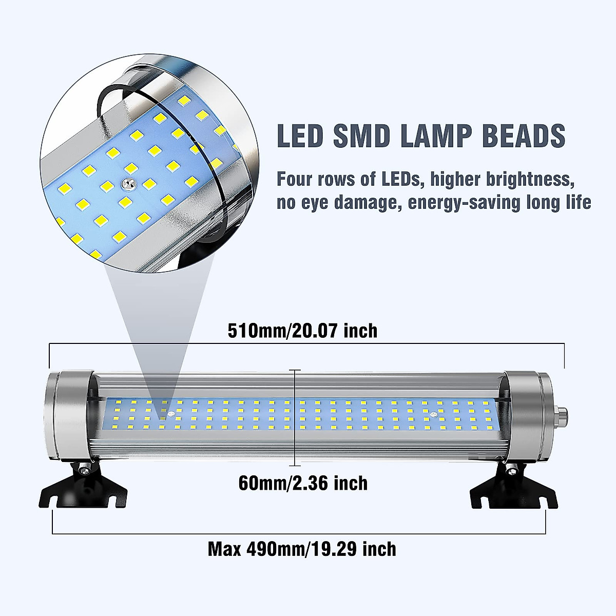 Led Machine Light,35W CNC Machine Light, 37"Explosionproof Work Light 120V IP68 CNC Machine Work Light